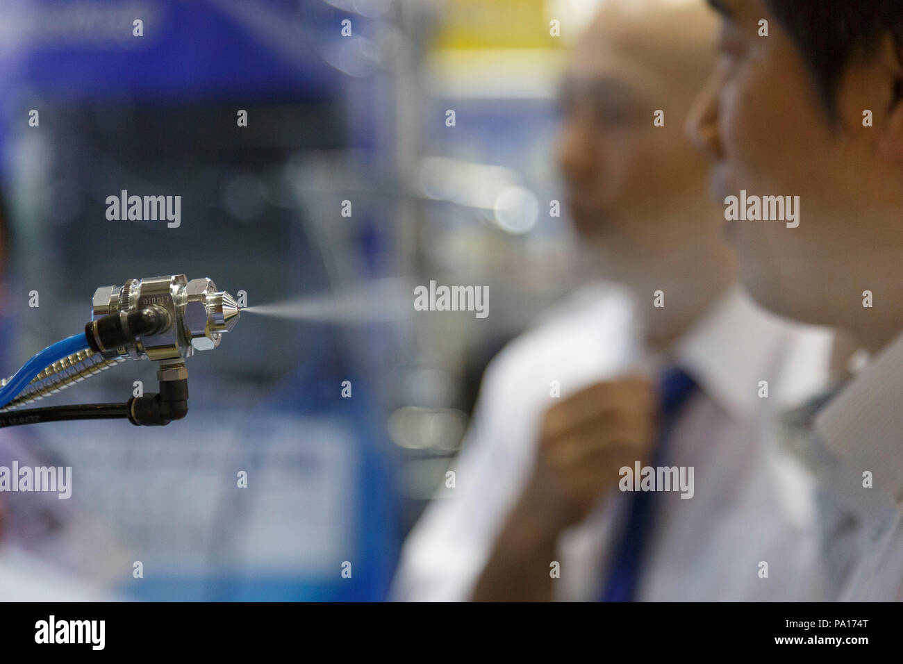 A water atomizer on display during the 4th Heat Solution Tokyo trade ...