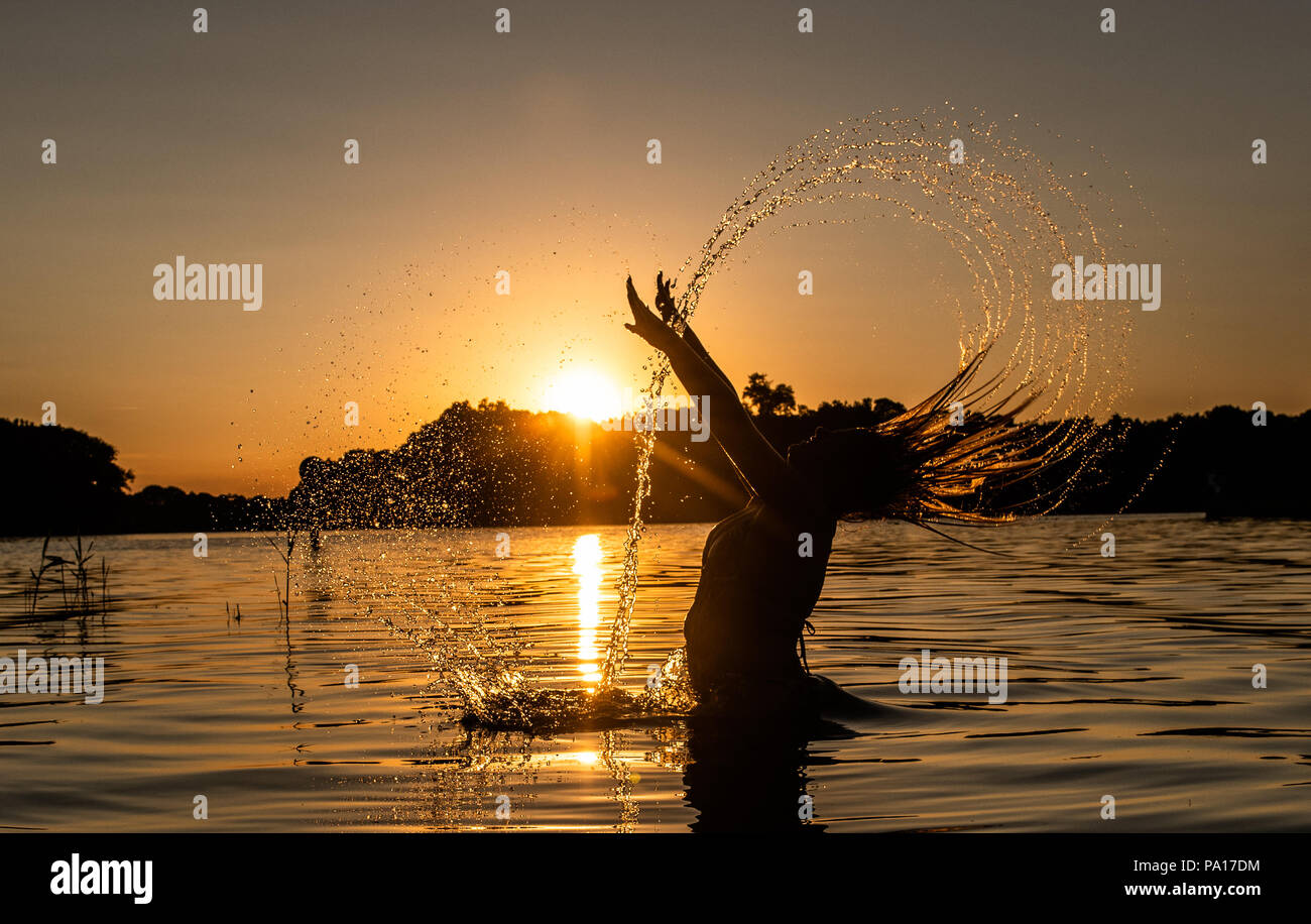 Berlin, Germany. 19th July, 2018. Jennifer, recognizable only only as a ...