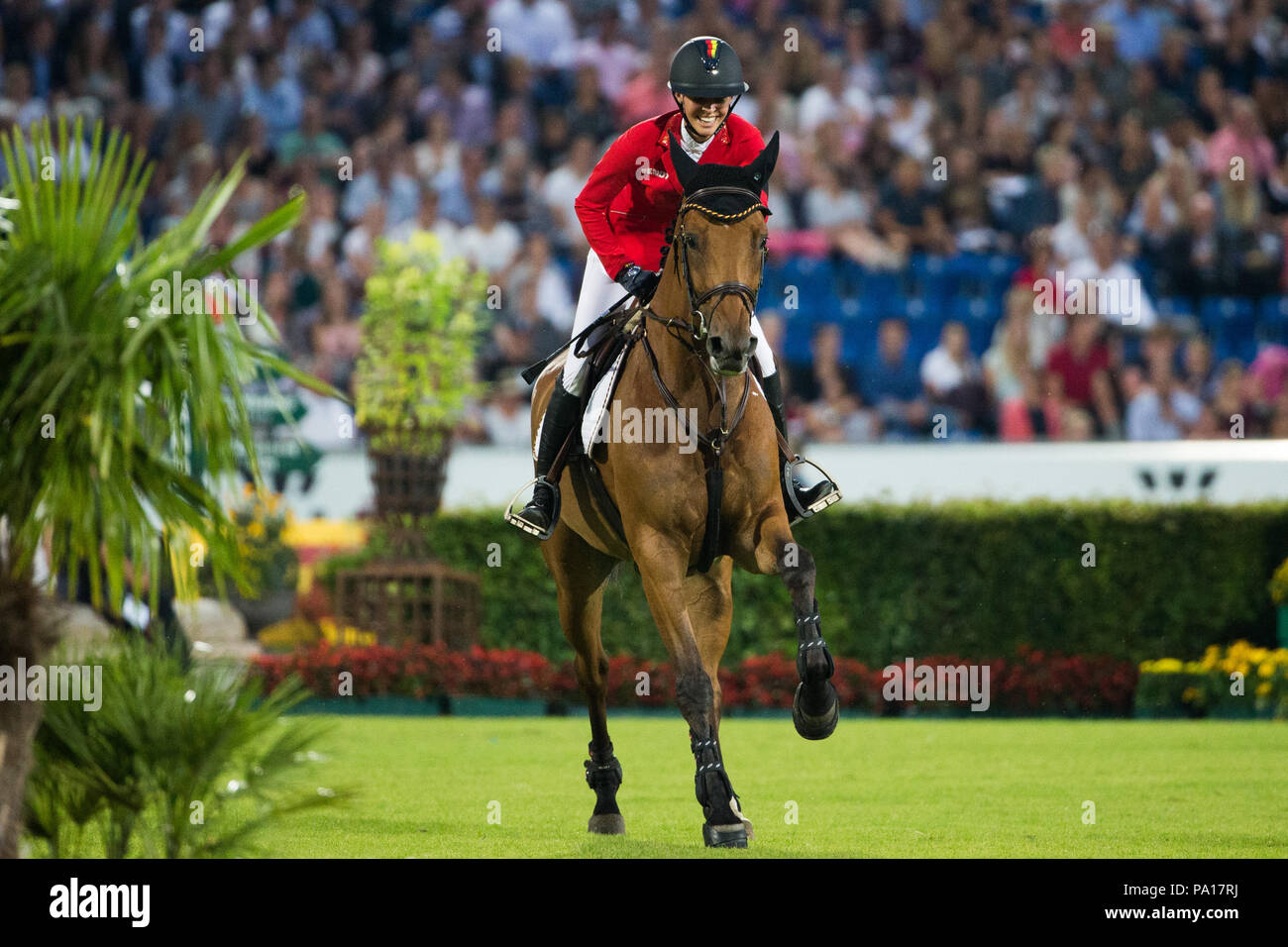 19 July 2018, Germany, Aachen: CHIO, Equestrian sports, jumping. German ...