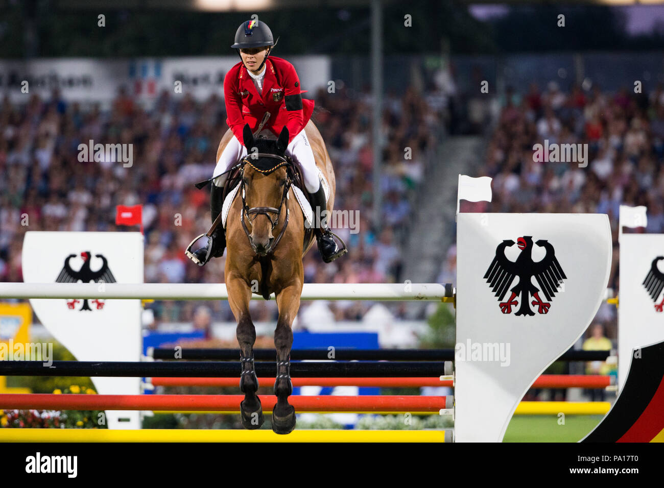 19 July 2018, Germany, Aachen: CHIO, Equestrian sports, jumping. German ...