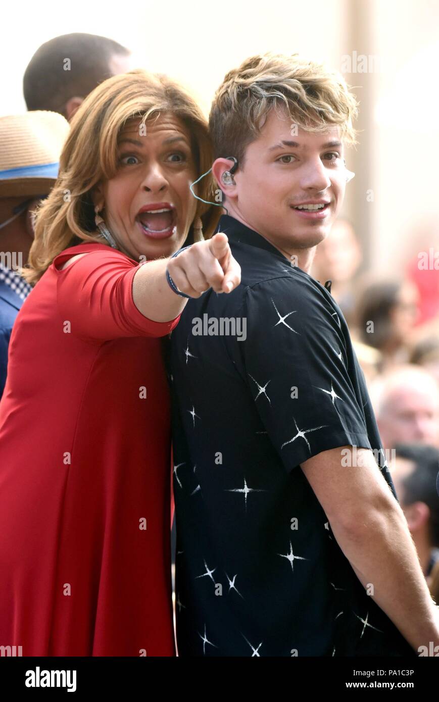New York, NY, USA. 20th July, 2018. Hoda Kotb, Charlie Puth on stage ...