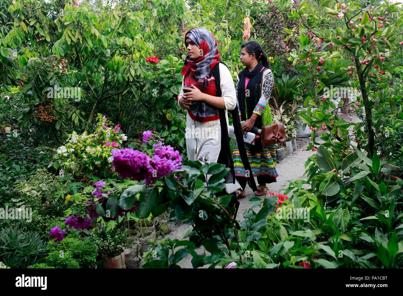 Dhaka, Bangladesh - July 20, 2018: Bangladeshi people visit at the ...