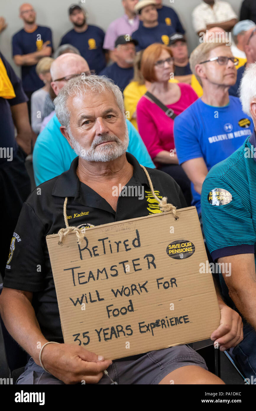 Detroit, Michigan USA - 20 July 2018 - Teamsters and members of other ...