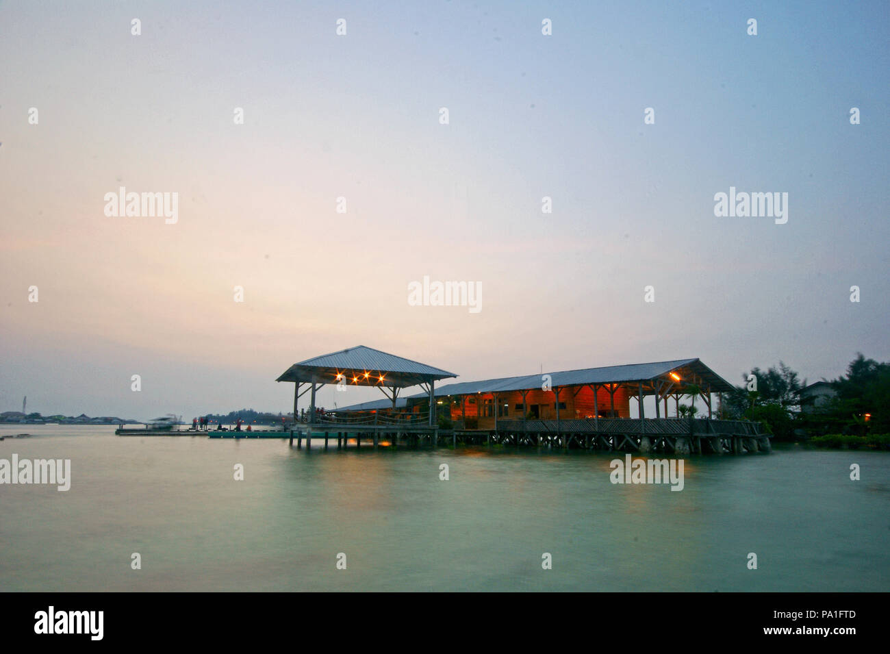 Sunset at Pramuka Island, Kepulauan Seribu, Jakarta, Indonesia Stock ...