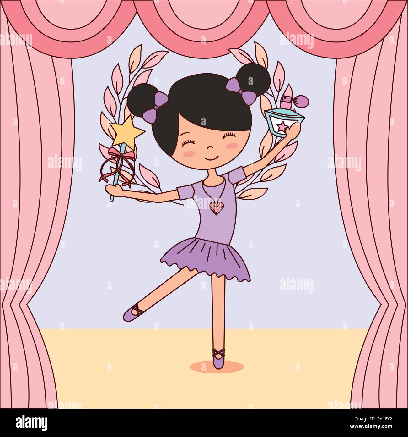 beautiful ballerinas ballet cartoon character Stock Vector Image & Art ...