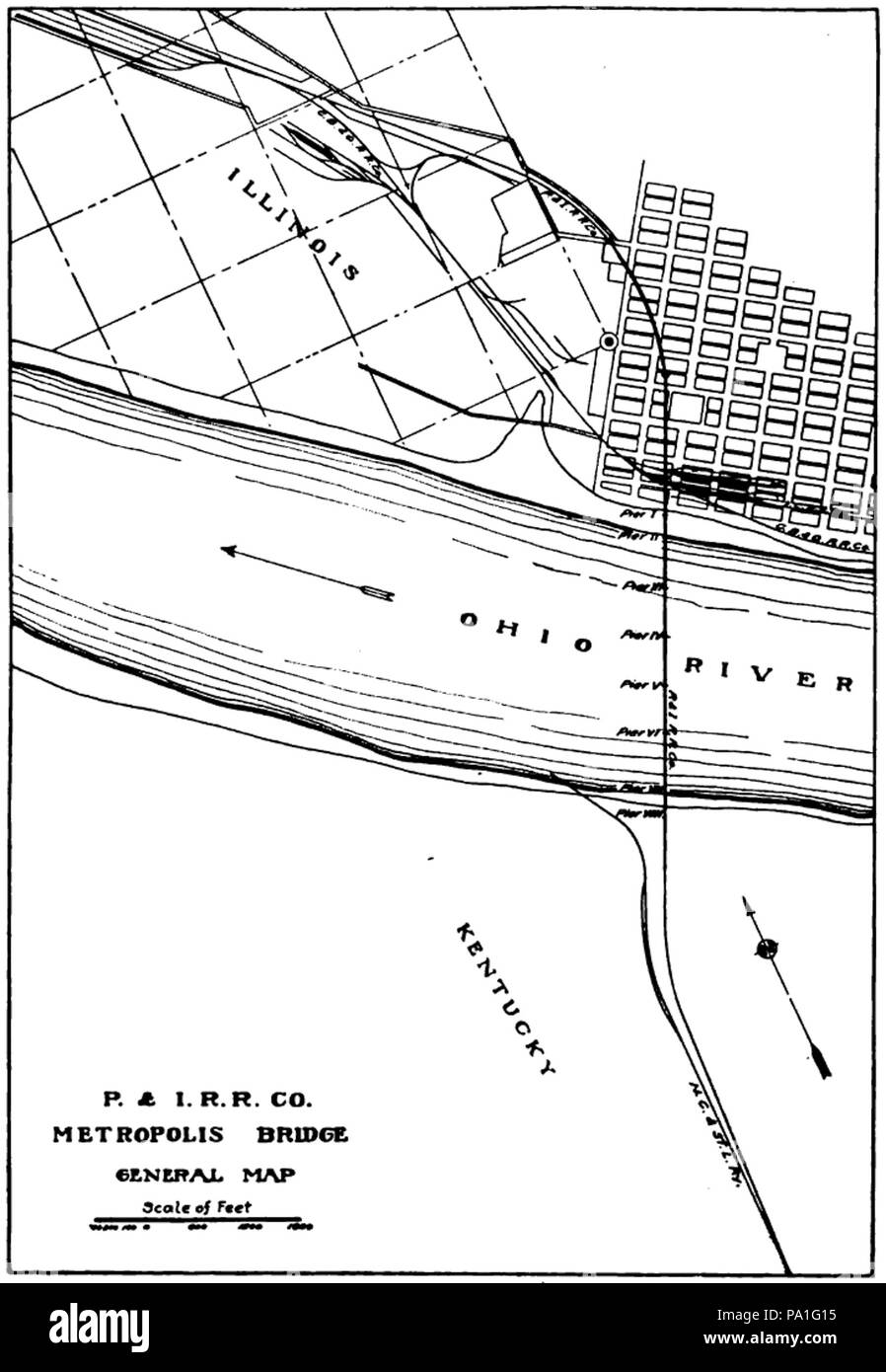 697 General Map of Metropolis Bridge - Ralph Modjeski 1919 rotated ...