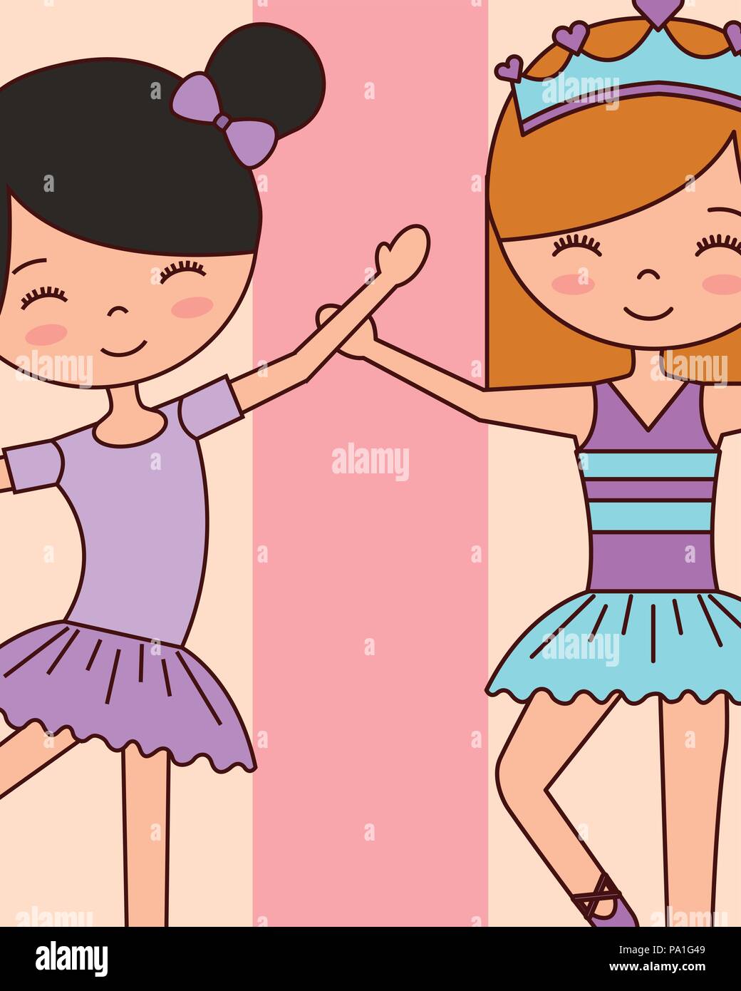 beautiful ballerinas ballet cartoon character Stock Vector Image & Art ...