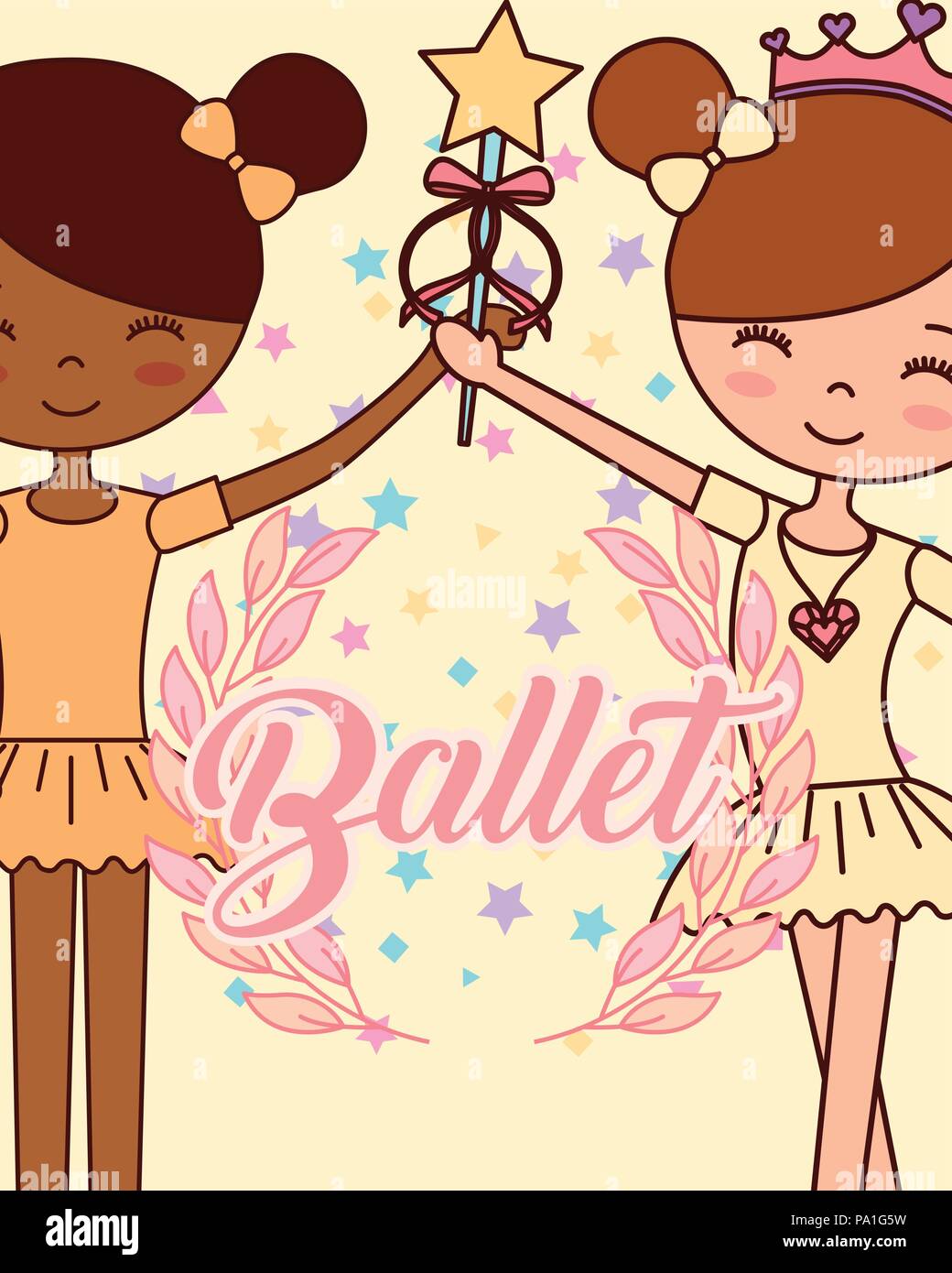 beautiful ballerinas ballet cartoon character Stock Vector Image & Art ...