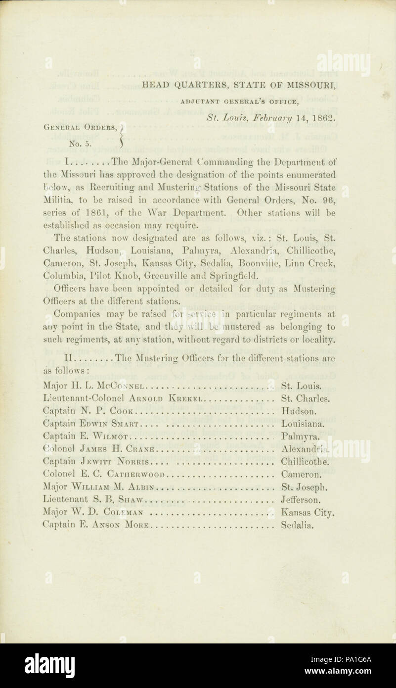 698 General Orders, No. 5, of Chester Harding, Jr., Adjutant General ...