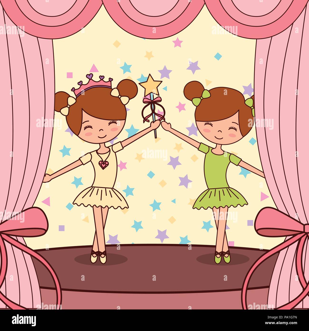 beautiful ballerinas ballet cartoon character Stock Vector Image & Art ...