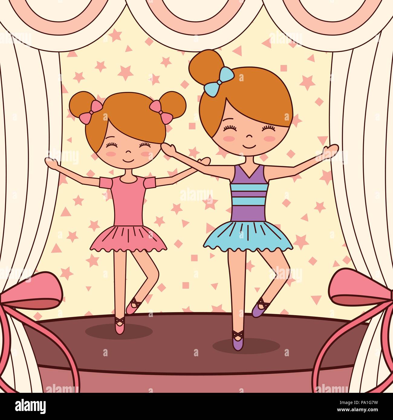 beautiful ballerinas ballet cartoon character Stock Vector Image & Art ...