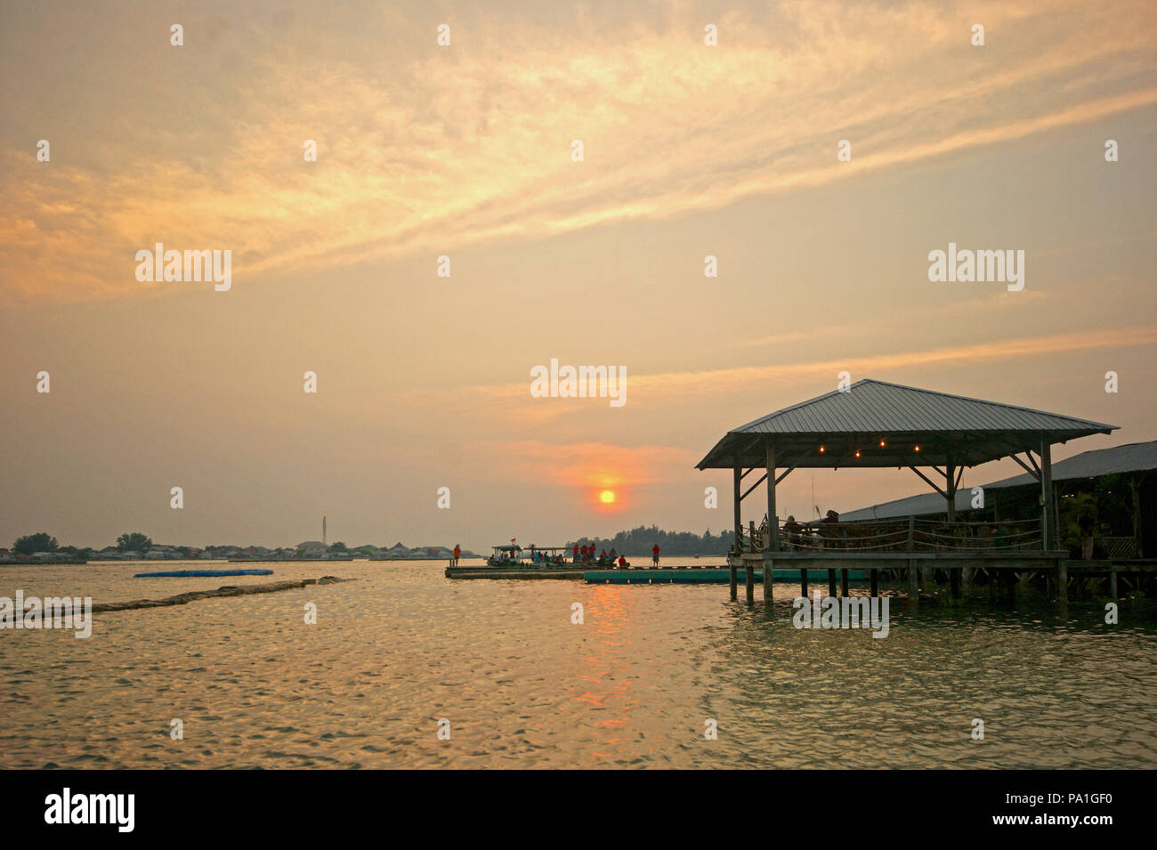Sunset at Pramuka Island, Kepulauan Seribu, Jakarta, Indonesia Stock ...