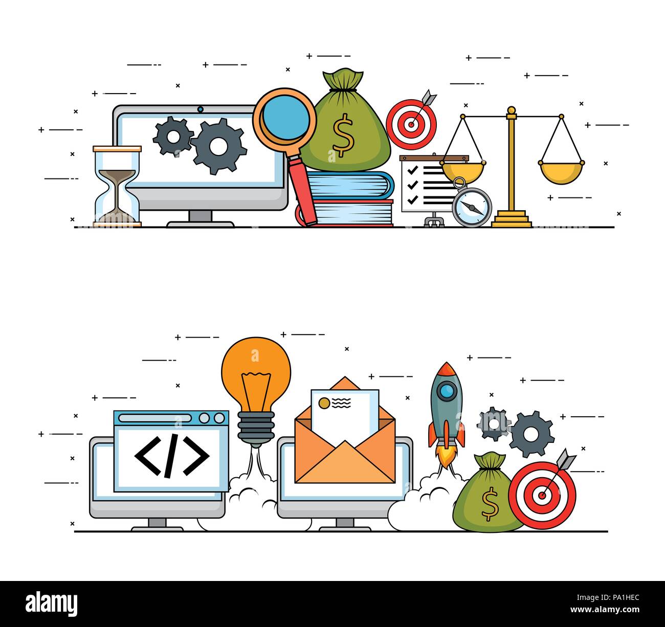 start up business set icons vector illustration design Stock Vector ...