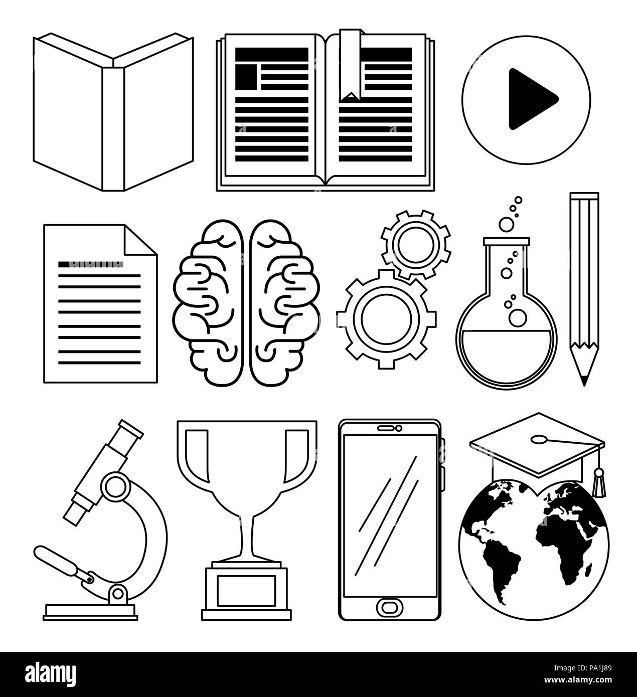 education learning set icons vector illustration design Stock Vector ...