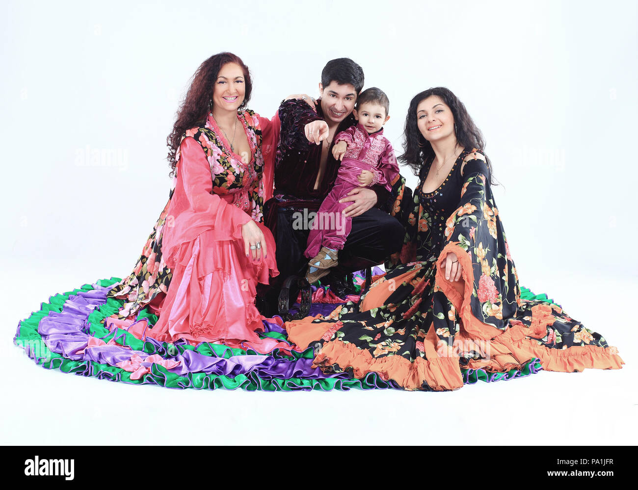 small Gypsy boy - dancer and dance group in national costumes Gypsy ...