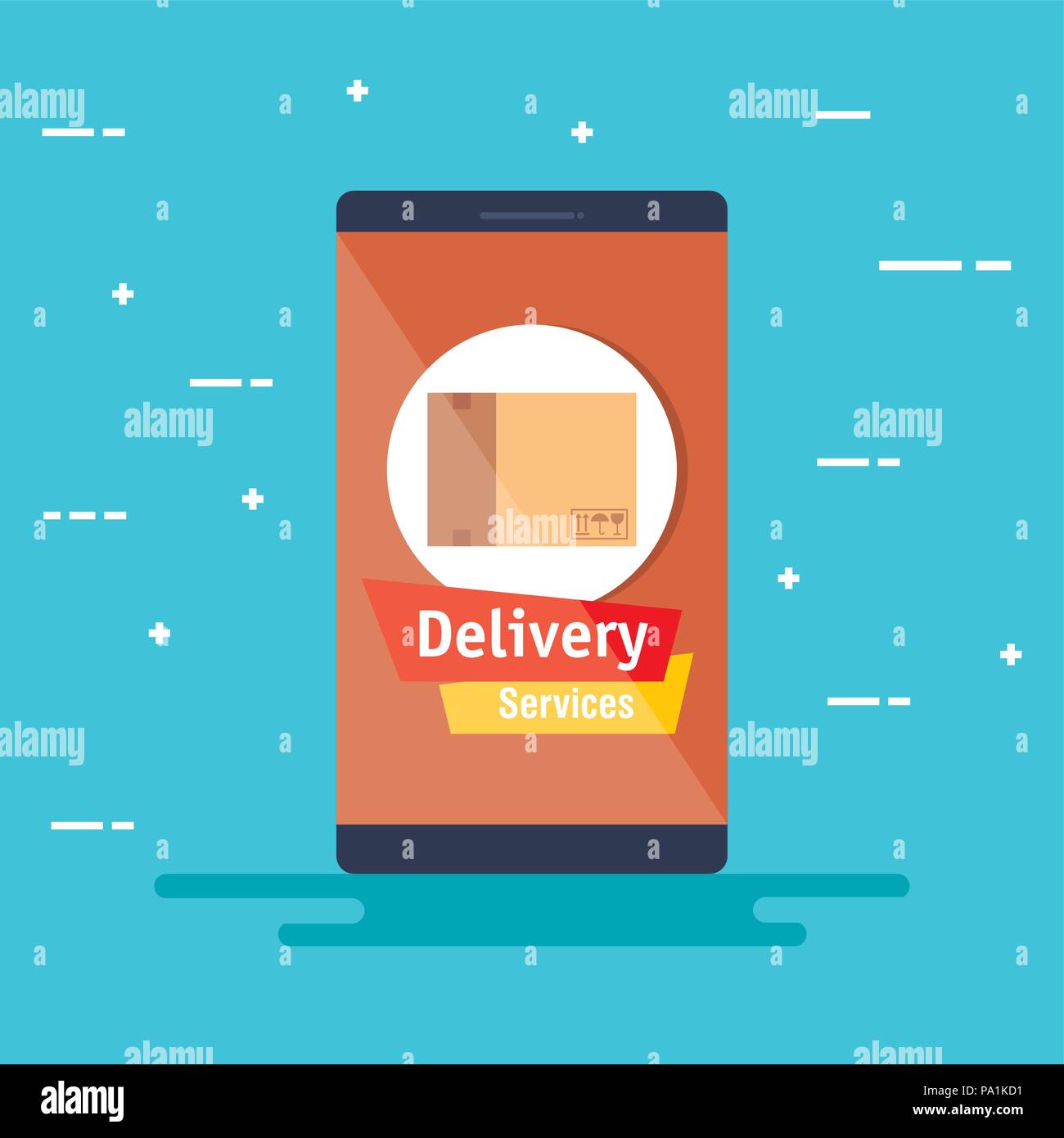 smartphone with app delivery service Stock Vector Image & Art - Alamy