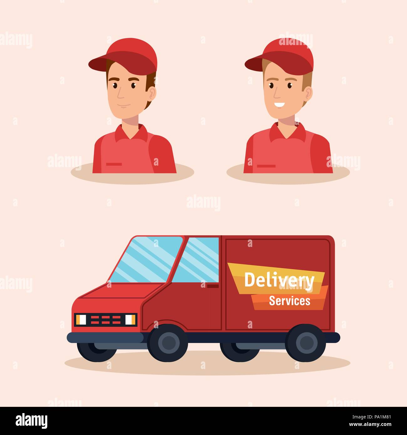 team couriers characters delivery service Stock Vector Image & Art - Alamy