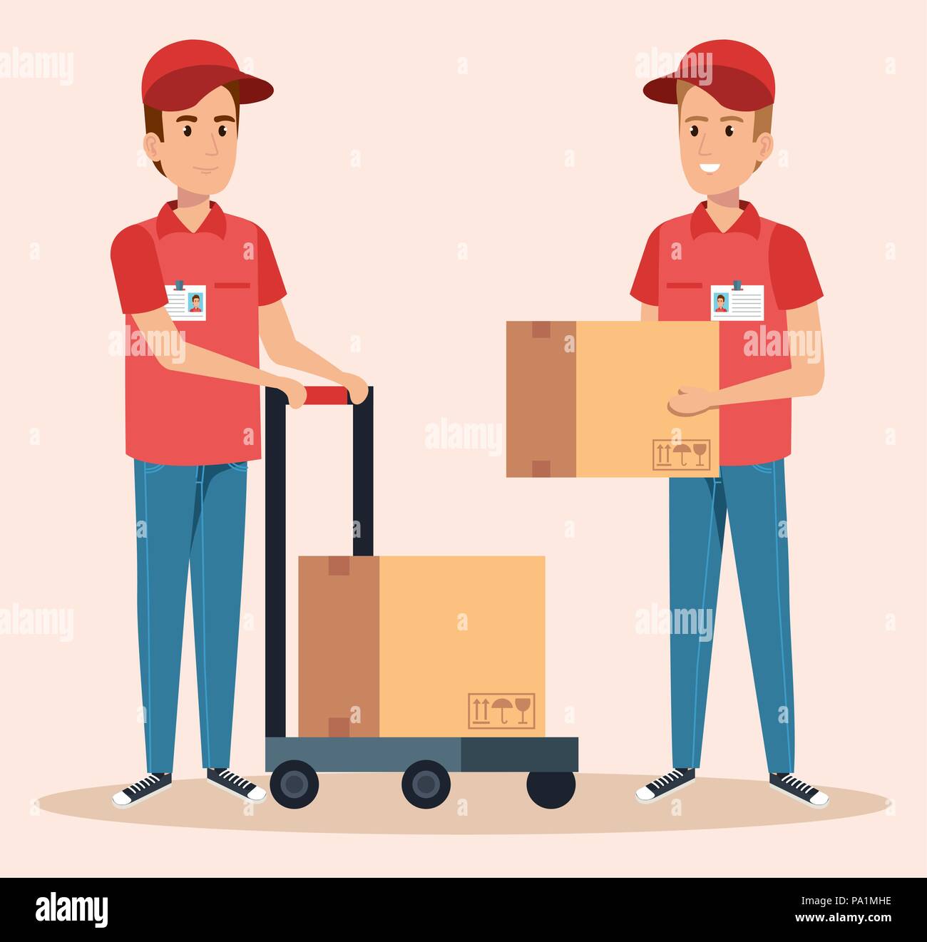 team couriers characters delivery service Stock Vector Image & Art - Alamy