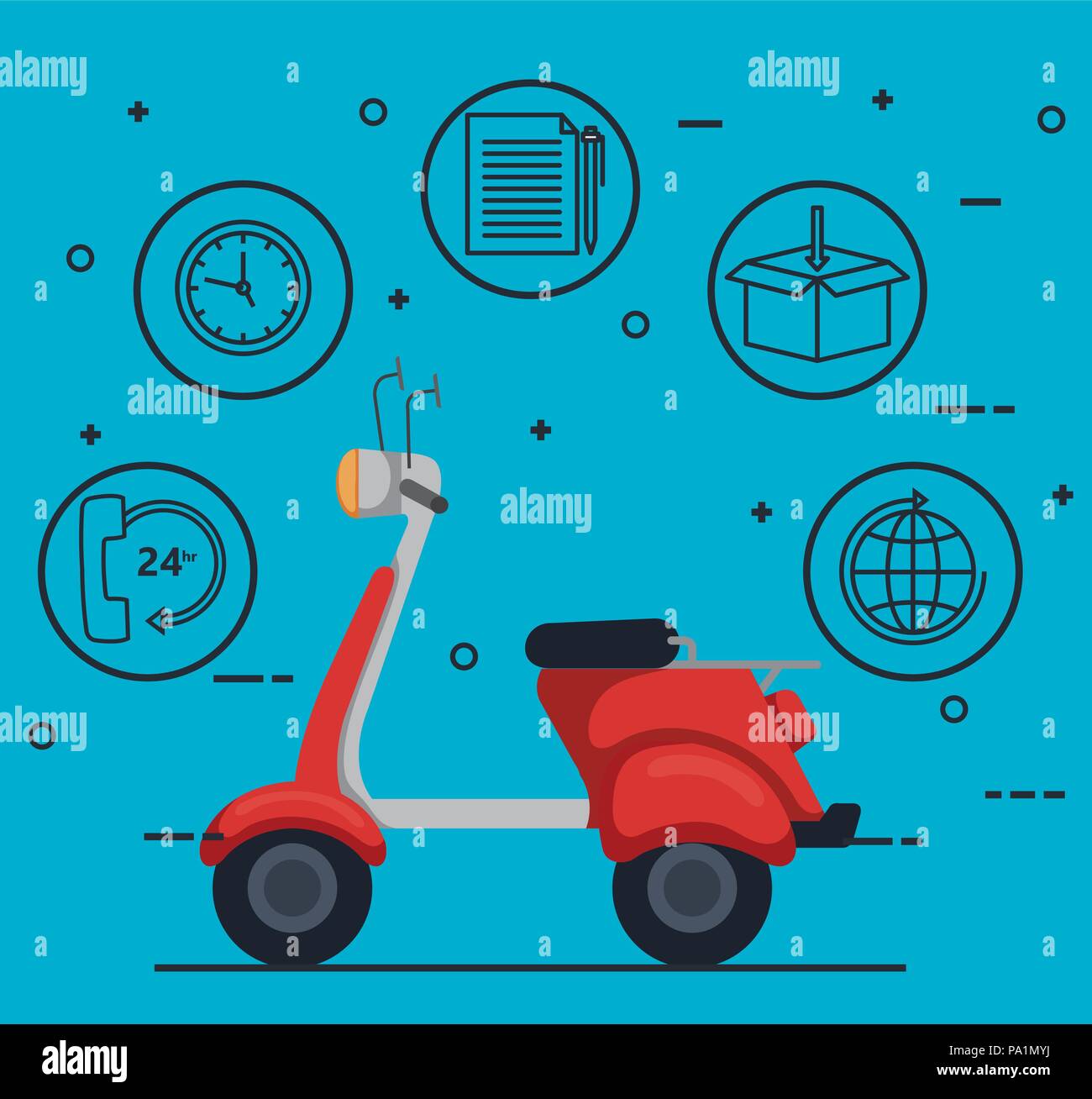 motorcycle delivery service icon Stock Vector Image & Art - Alamy