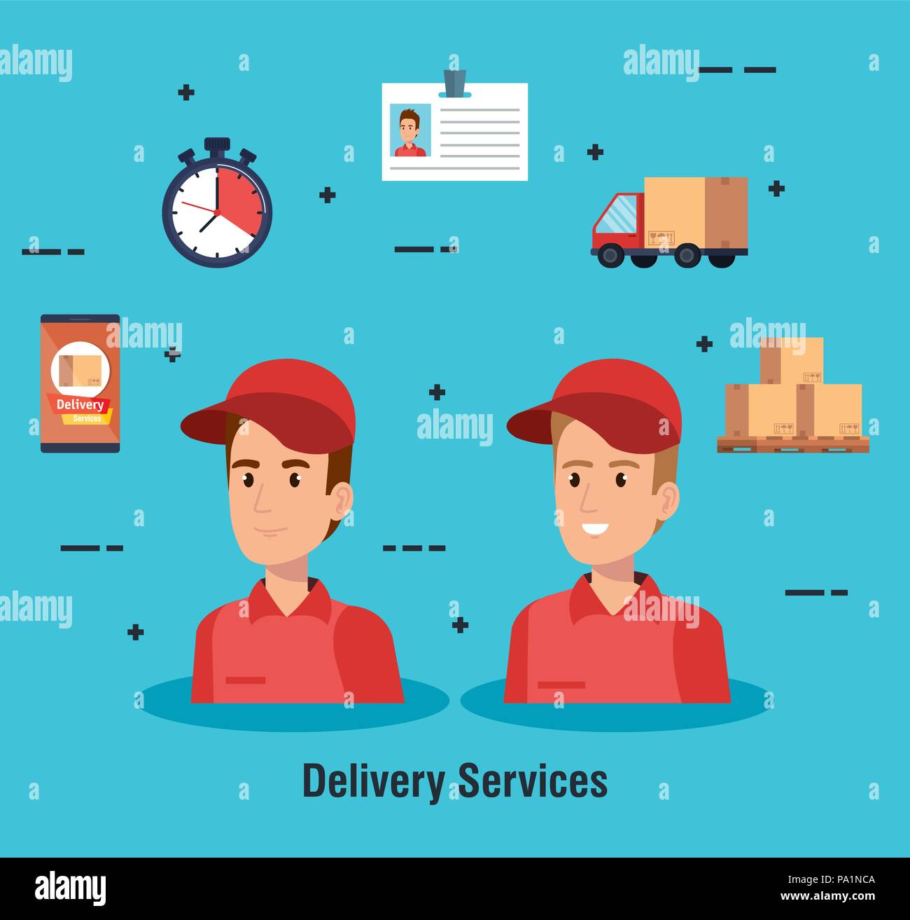team couriers characters delivery service Stock Vector Image & Art - Alamy