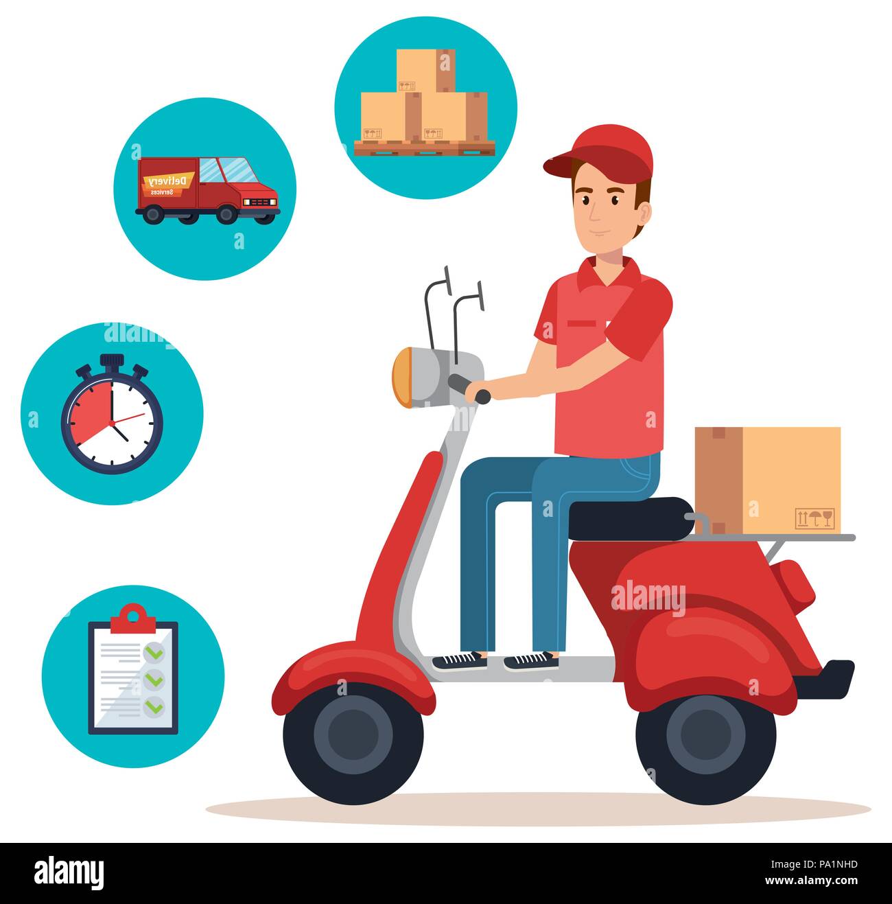 courier character delivery service icon Stock Vector Image & Art - Alamy