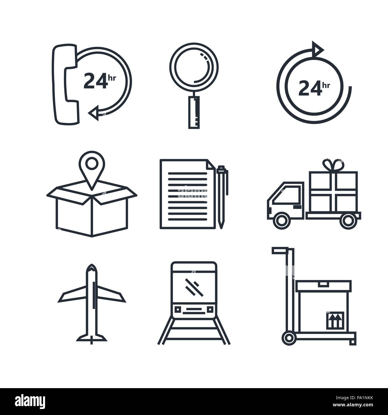 delivery service set icons Stock Vector Image & Art - Alamy