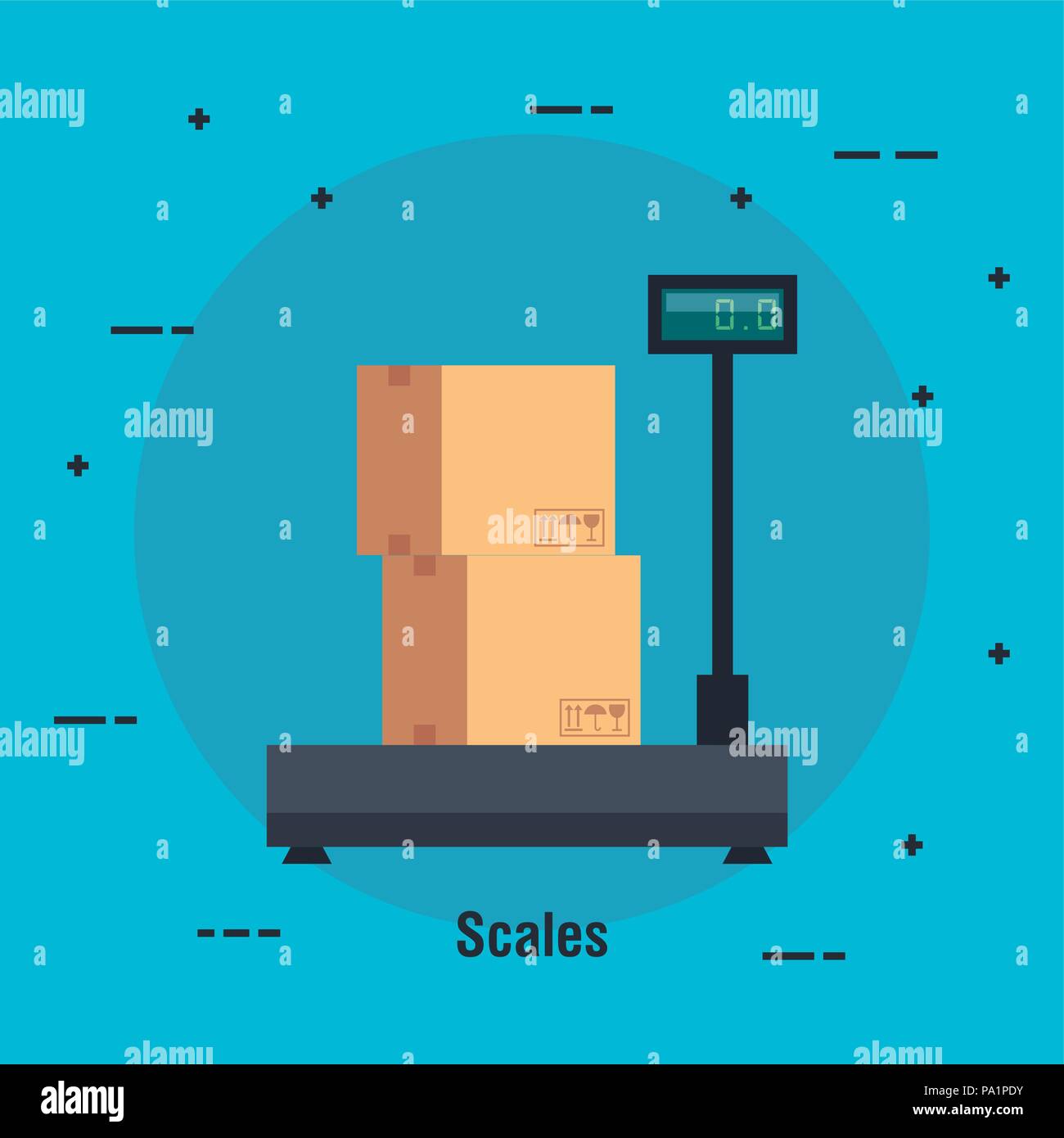 Delivery weight scale boxes Stock Vector Images - Alamy