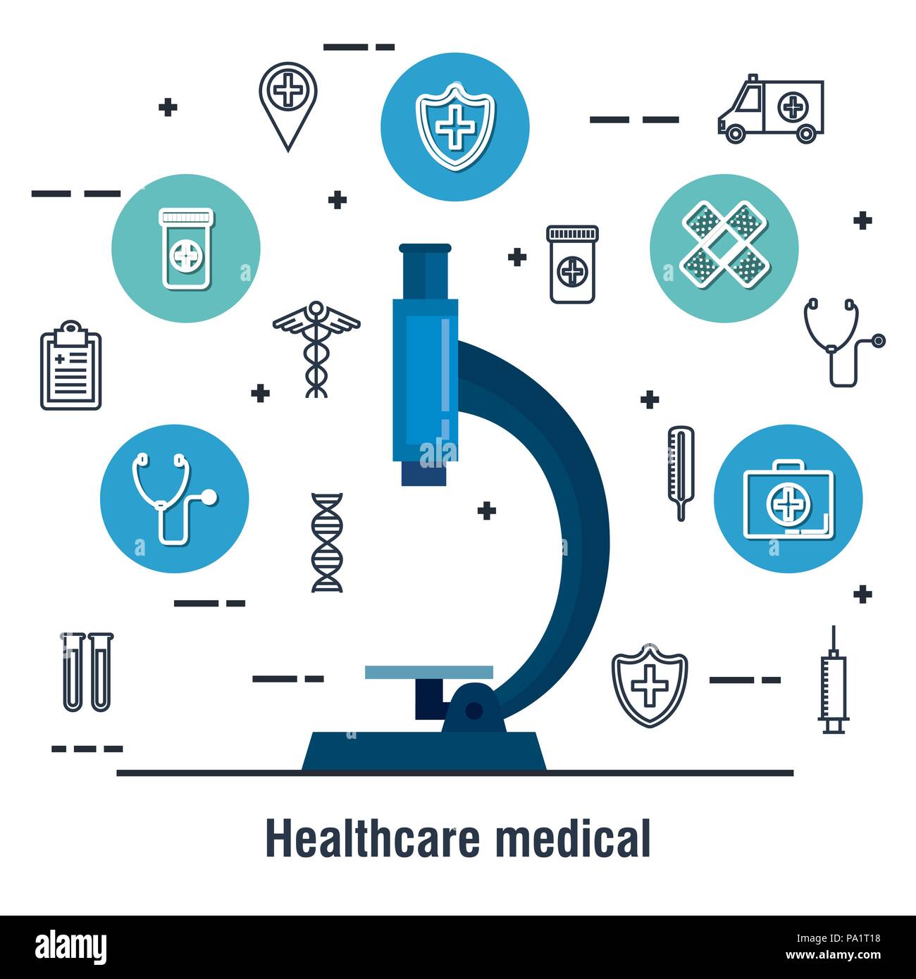 microscope healthcare medical icons Stock Vector Image & Art - Alamy
