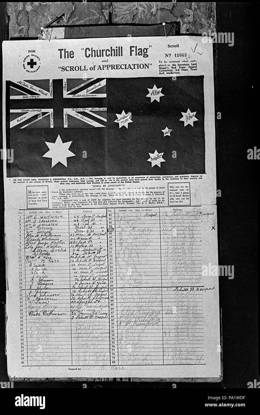 253 SLNSW 29123 Red Cross appeal at Stedman Henderson The Churchill ...