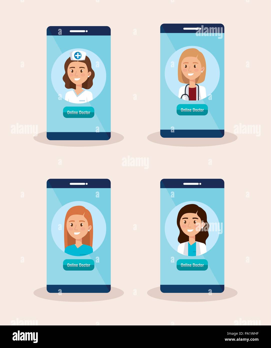 smartphone with doctor and telemedicine icons Stock Vector Image & Art ...