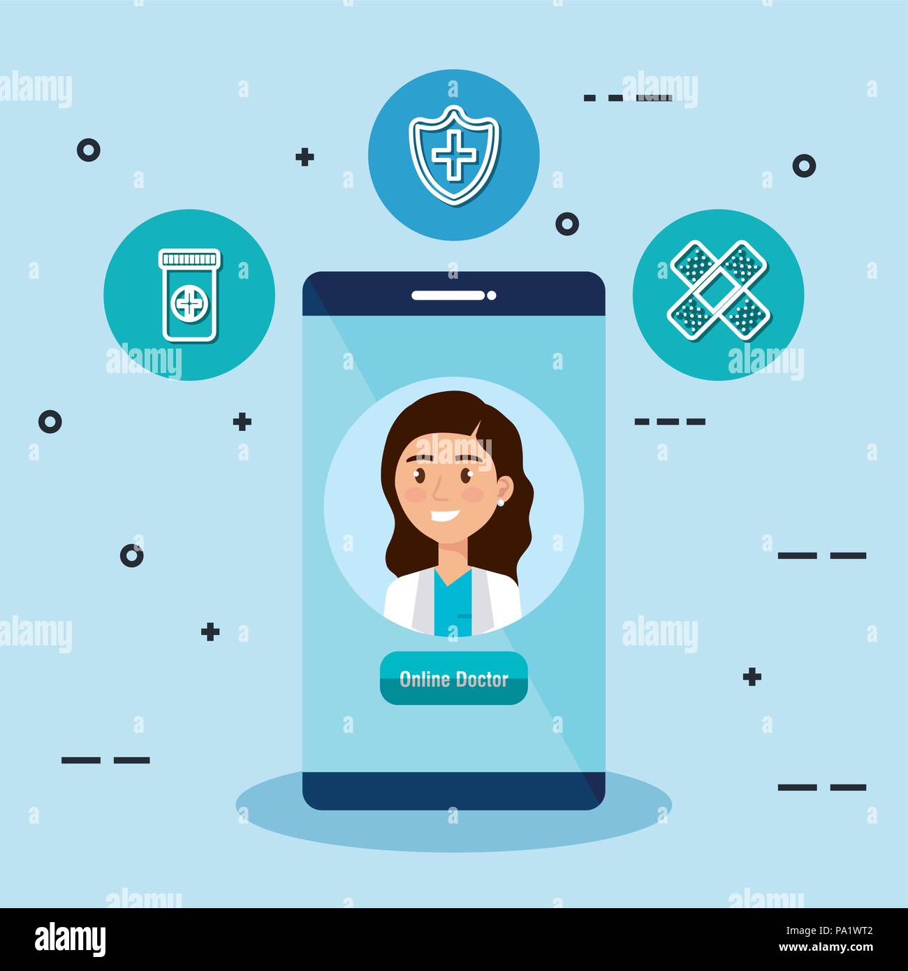 smartphone with doctor and telemedicine icons Stock Vector Image & Art ...