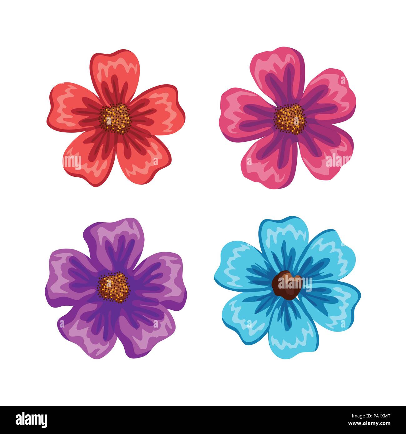 set beautiful flowers icons Stock Vector Image & Art - Alamy