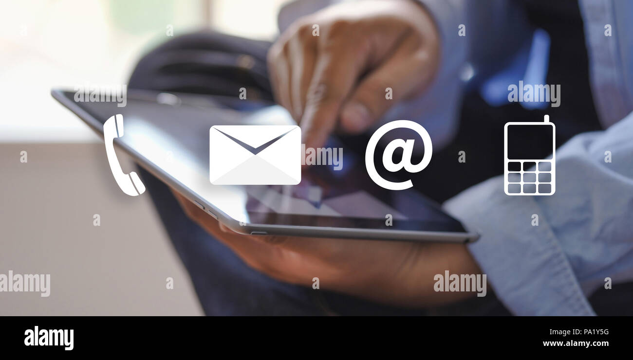 Digital CONTACT US (Customer Support Hotline people CONNECT Stock Photo ...