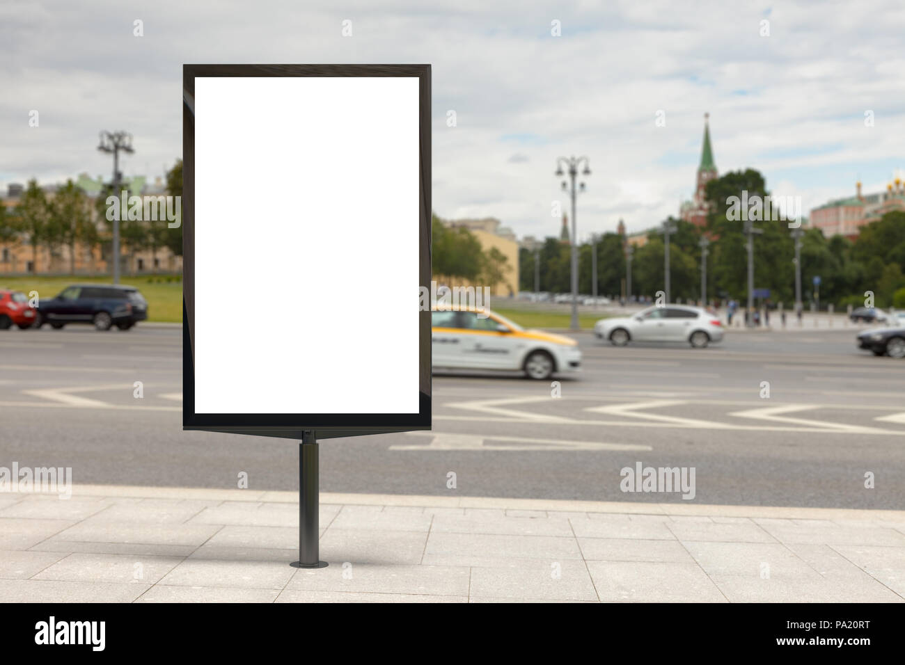 Vertical Blank Billboard In City