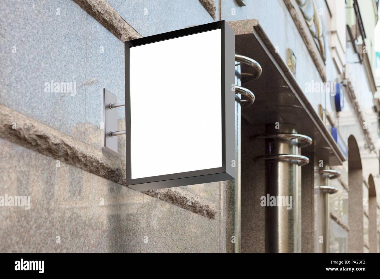 Blank vertical singboard on the wall Stock Photo - Alamy