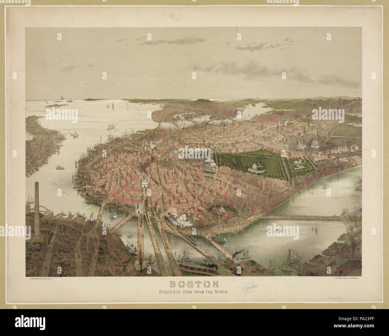 Aerial view boston map hi-res stock photography and images - Alamy