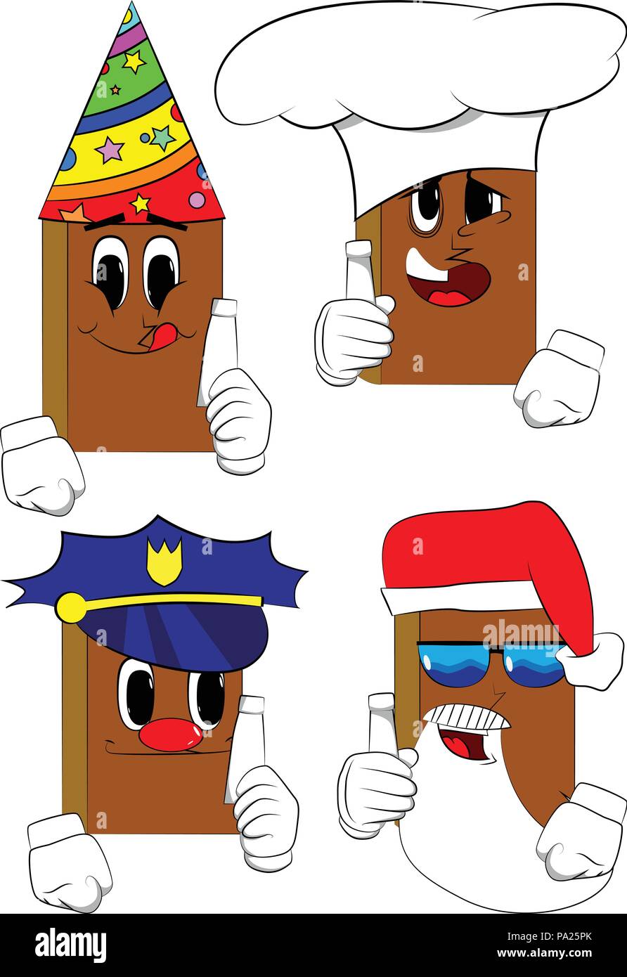 Books holding blank tube of paste. Cartoon book collection with costume ...