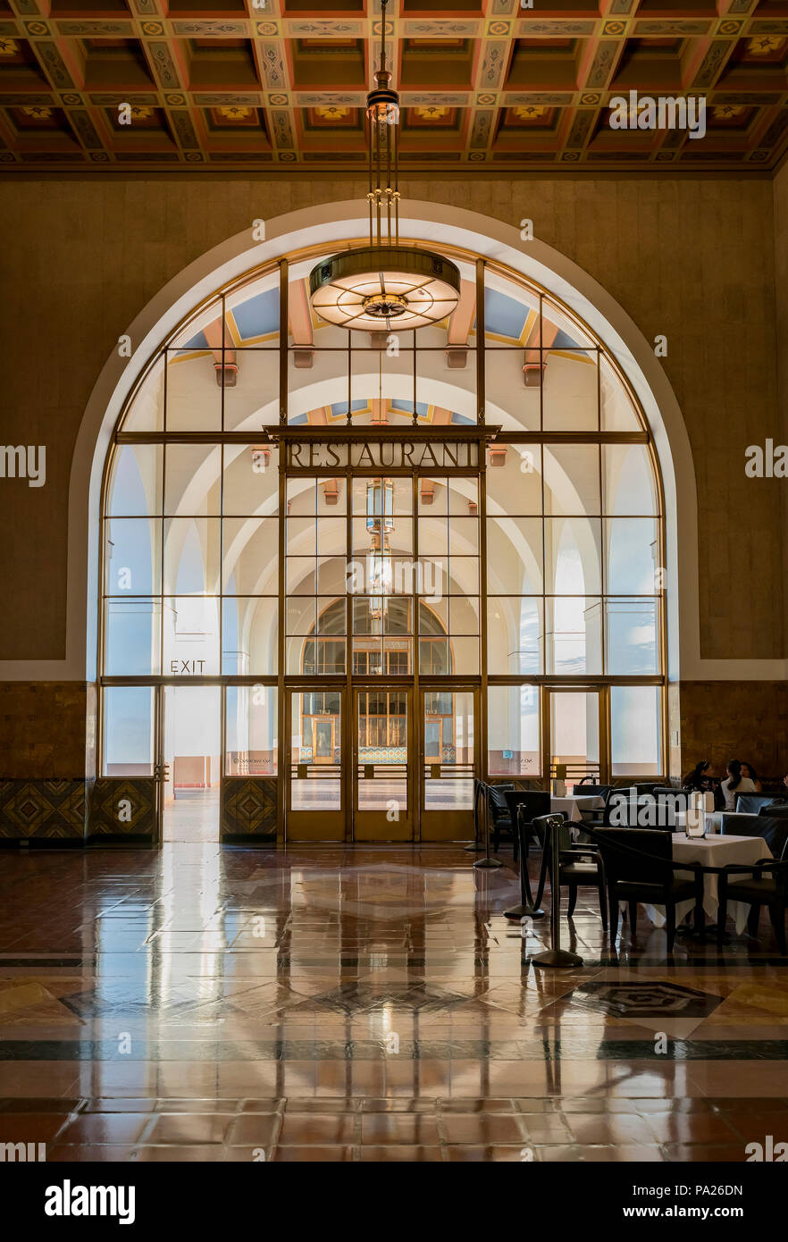 Los Angeles, JUL 12: Interior view of the famous Union Station on JUL ...