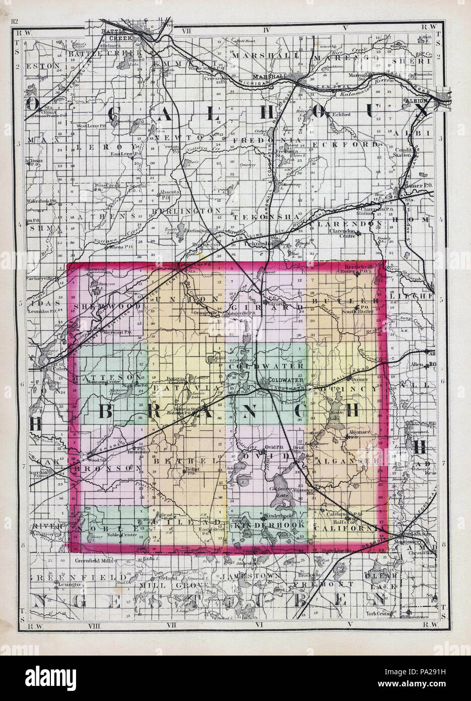 Coldwater michigan map hi-res stock photography and images - Alamy