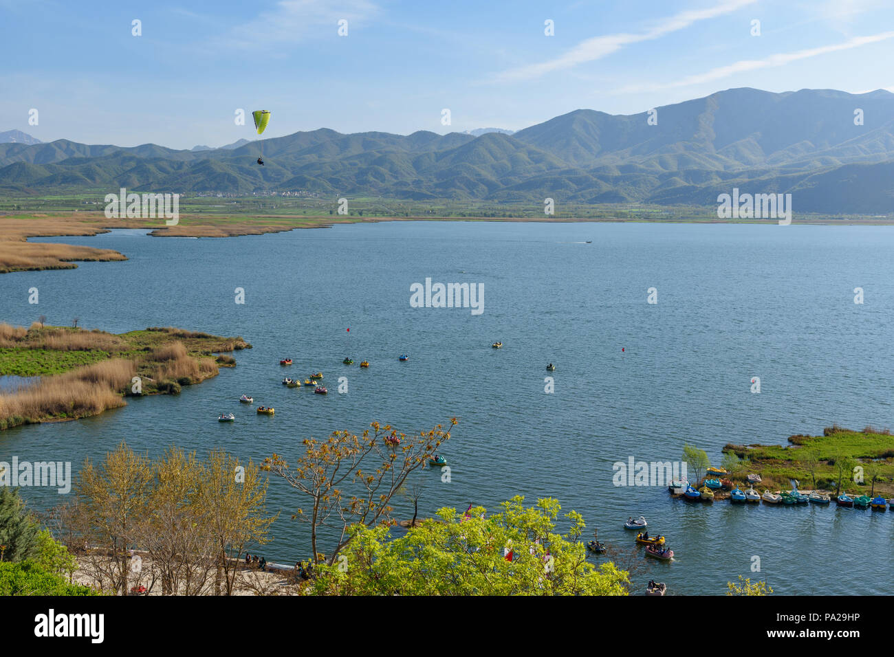 View of Zeribar Lake in the Zagros Mountains near Marivan. Kurdistan ...
