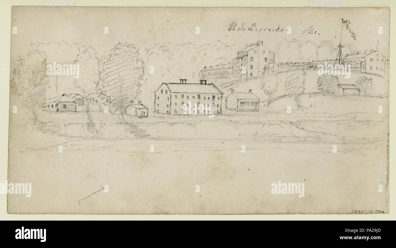 591 Drawing of Jefferson Barracks Stock Photo - Alamy