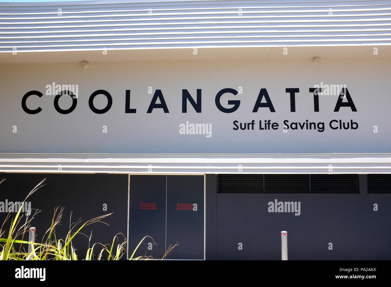 Coolangatta surf life saving club front signage at Coolangatta on the ...