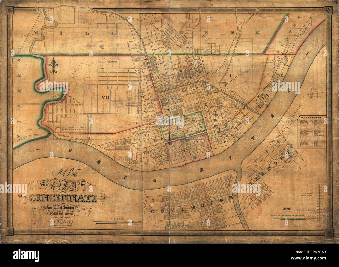 Cincinnati map hi-res stock photography and images - Alamy