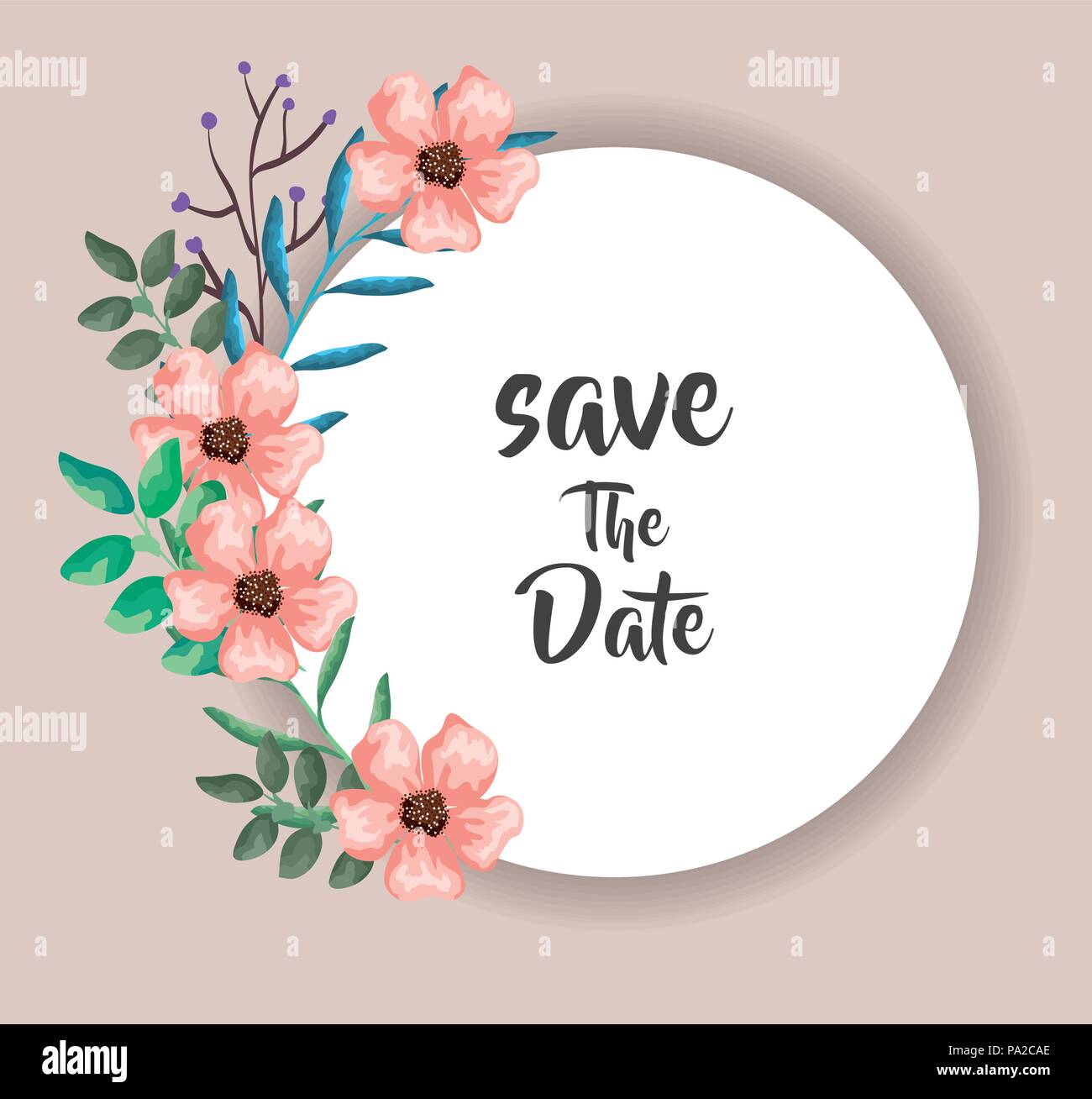 save the date circular frame Stock Vector Image & Art - Alamy