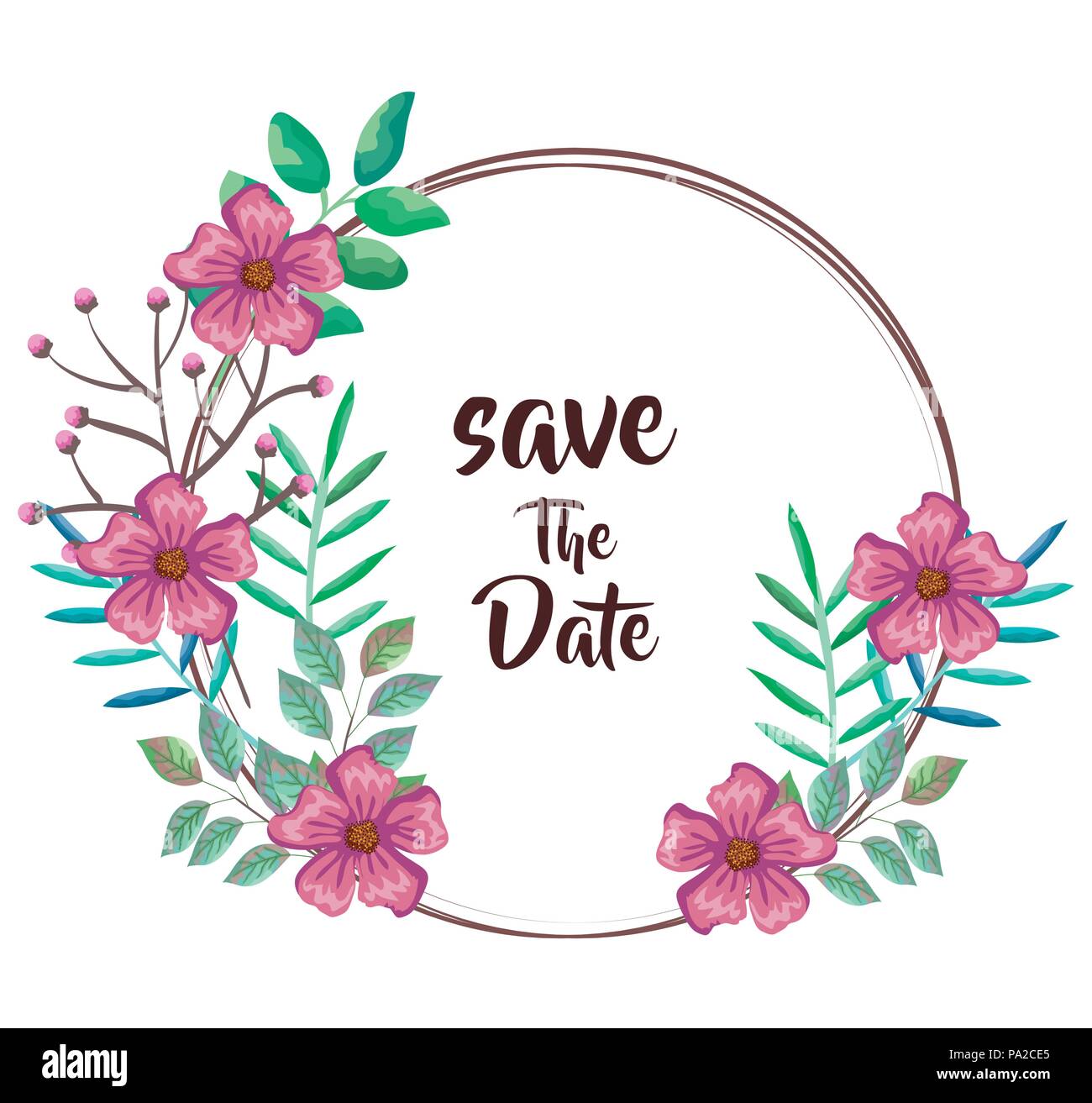 save the date circular frame Stock Vector Image & Art - Alamy