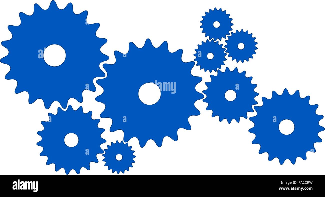 Gears in blue design on white background Stock Vector Image & Art - Alamy
