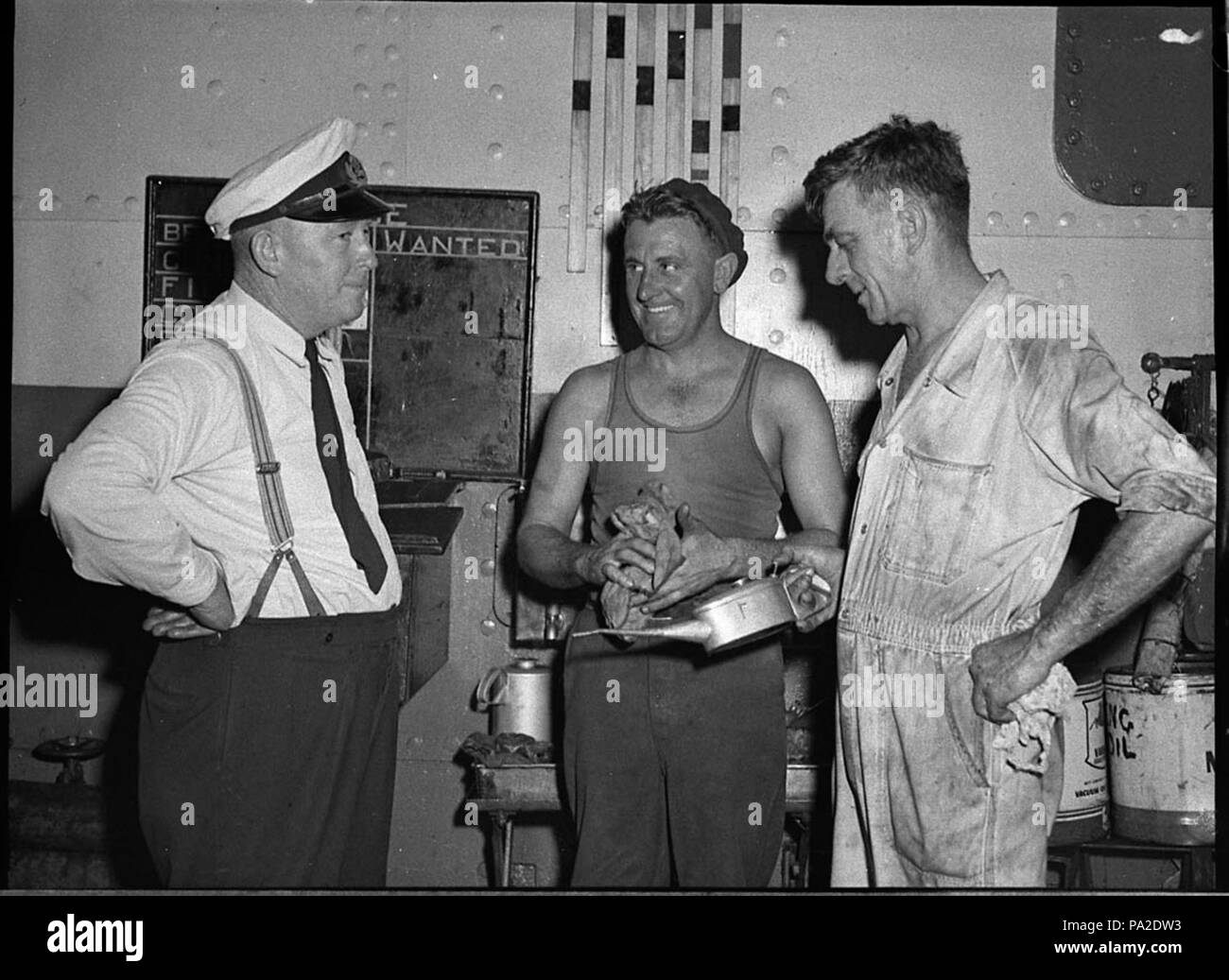 263 SLNSW 37963 Main Roads Dept workmen repair damage caused when the ...