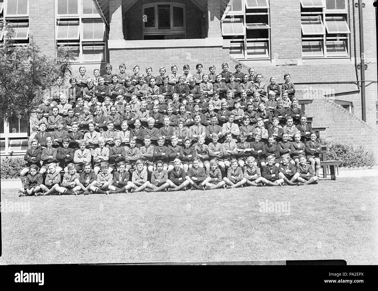 Boys group children Black and White Stock Photos & Images - Alamy