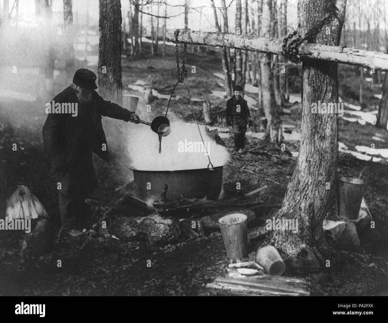 39 Boiling Maple Syrup, Eastern Townships Stock Photo - Alamy
