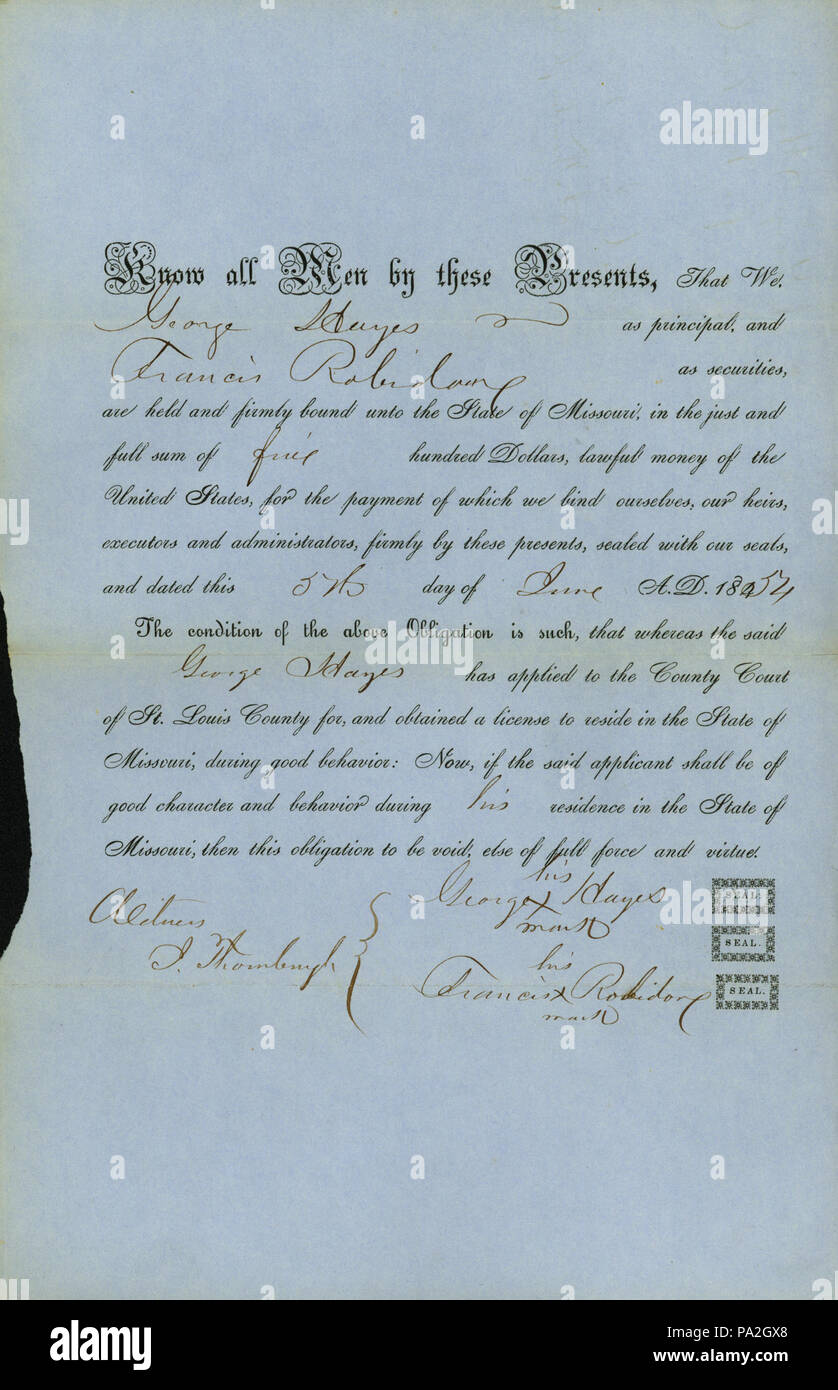 704 George Hayes Free Negro Bond Stock Photo - Alamy